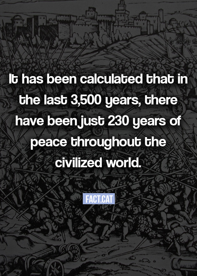 » How many years of peace were recorded in history?
